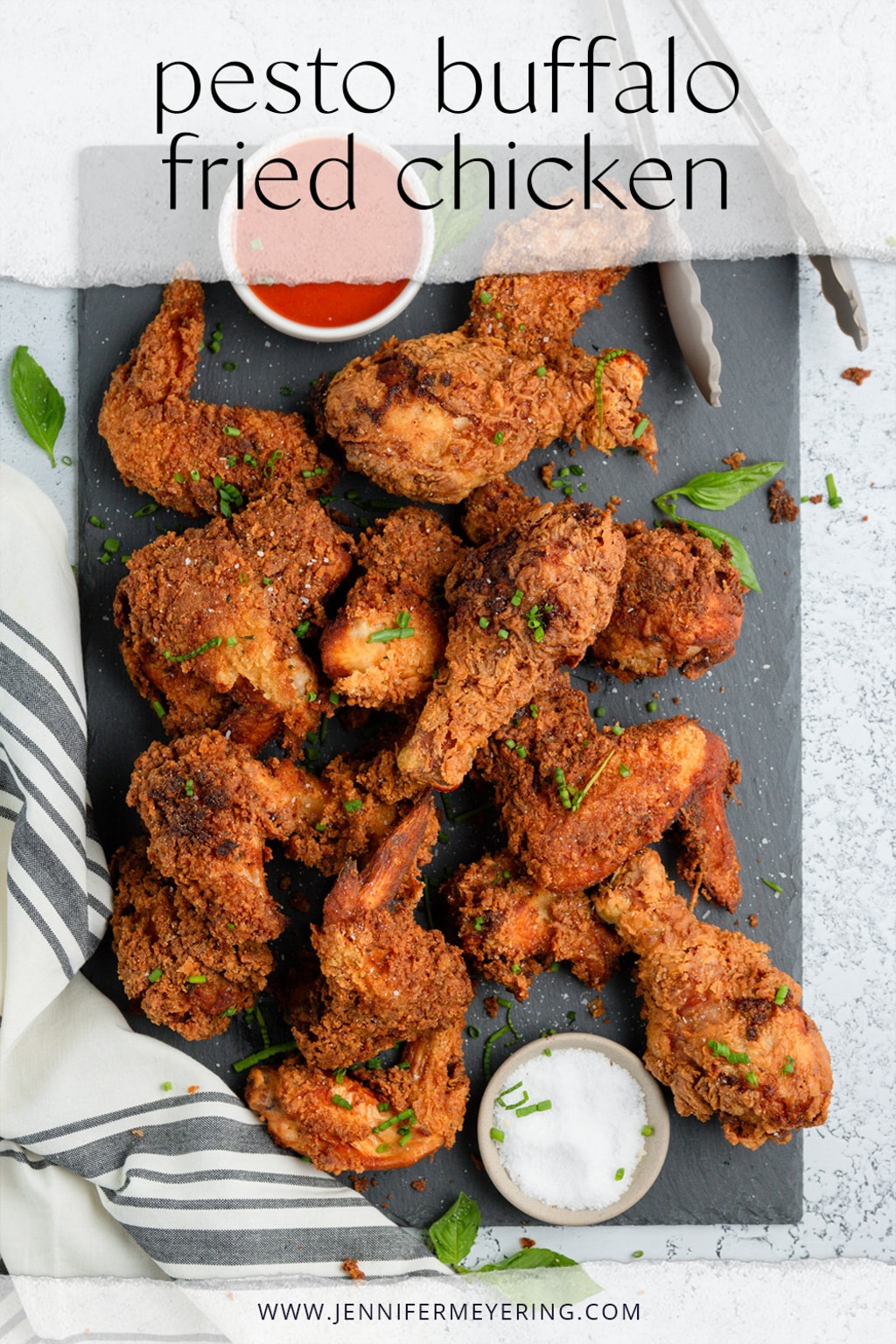 Pesto Buffalo Fried Chicken - Jennifer Meyering